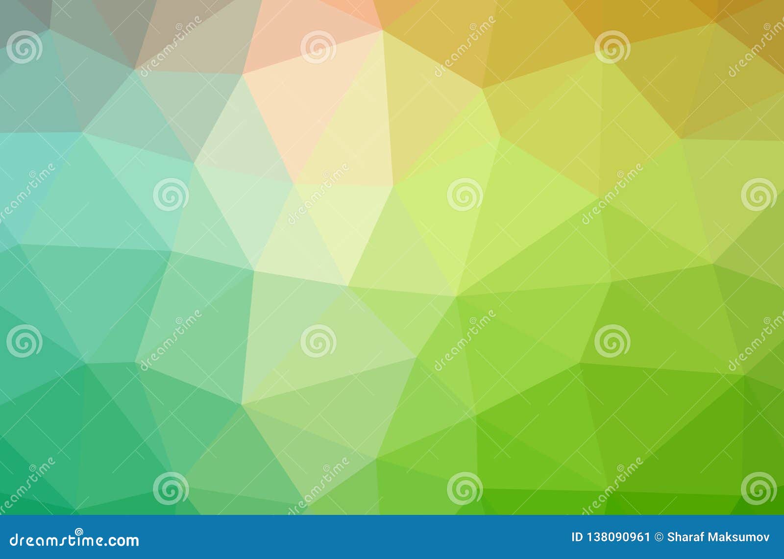 Illustration of Abstract Green, Yellow Horizontal Low Poly Background ...