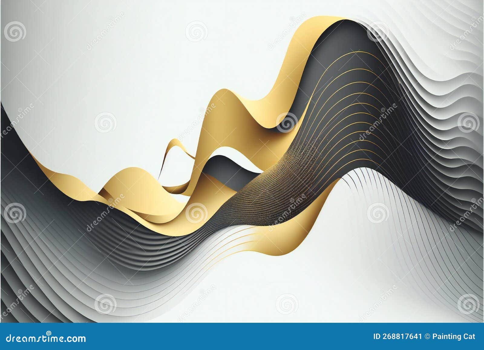 Abstract Grey and Gold Background Poster with Dynamic Wave, Abstract ...