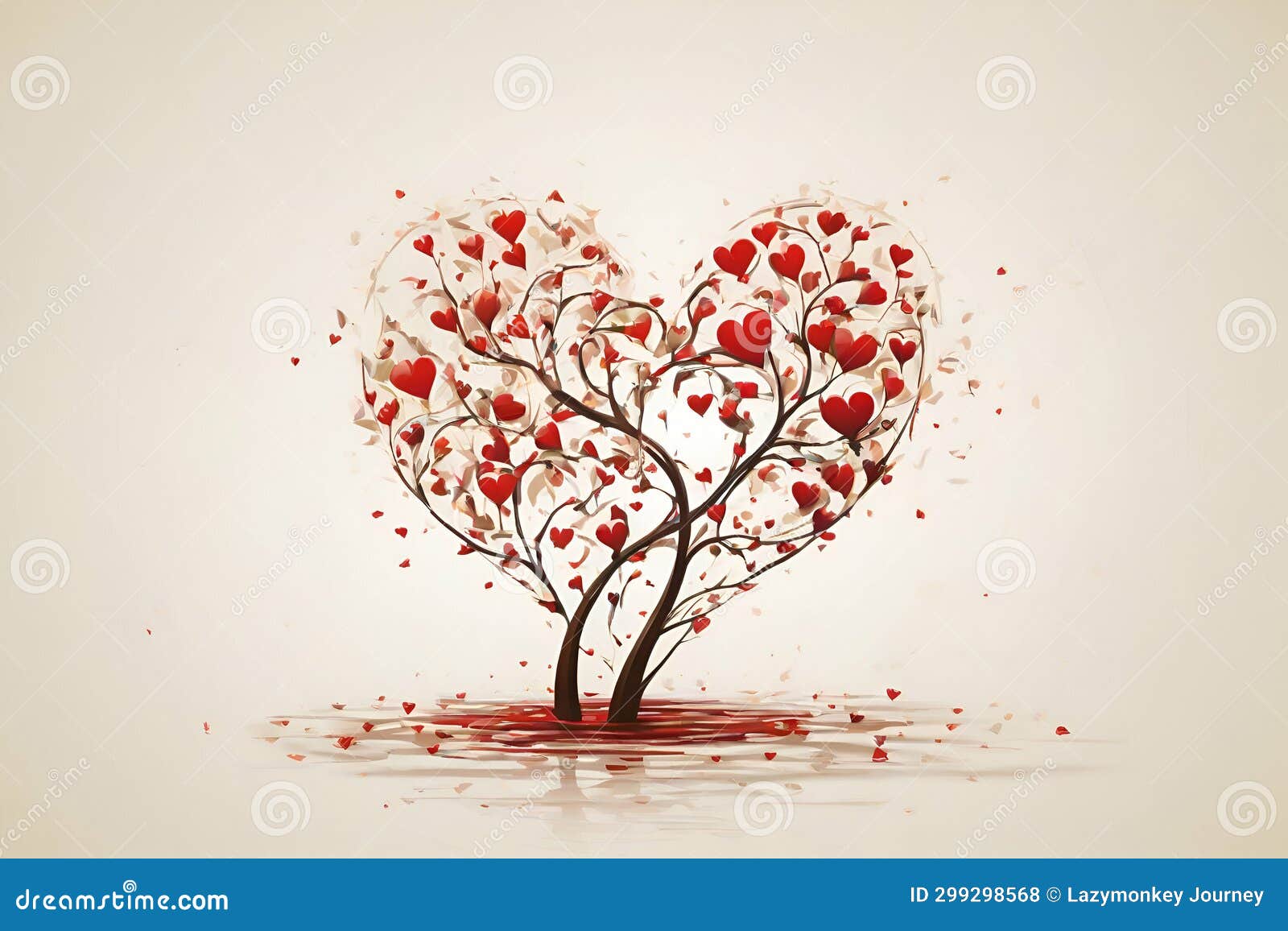 Illustration of an Abstract Heart Tree Stock Illustration ...