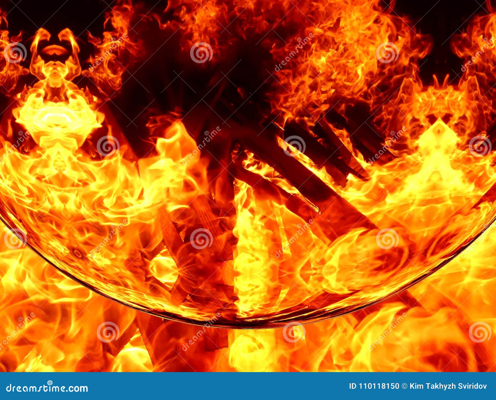 Illustration of an Abstract Image of a Fiery Flame Stock Illustration ...
