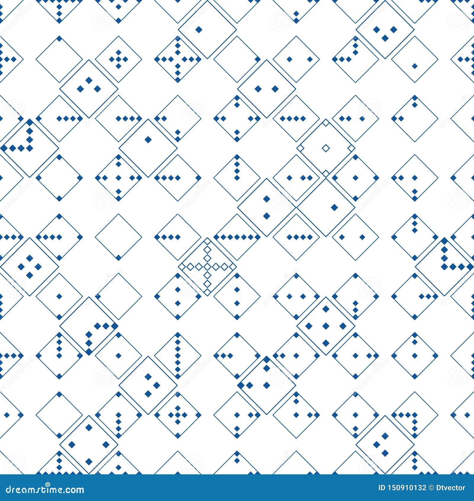 Diamond Shape Wisdom Blue Big Small Seamless Pattern Stock Vector ...