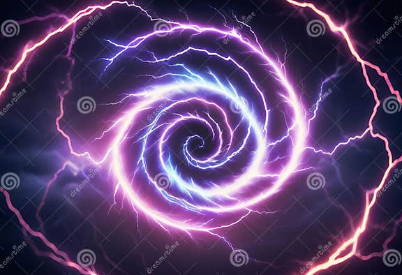 Illustration of an Abstract Lightning Spiral Background Stock ...