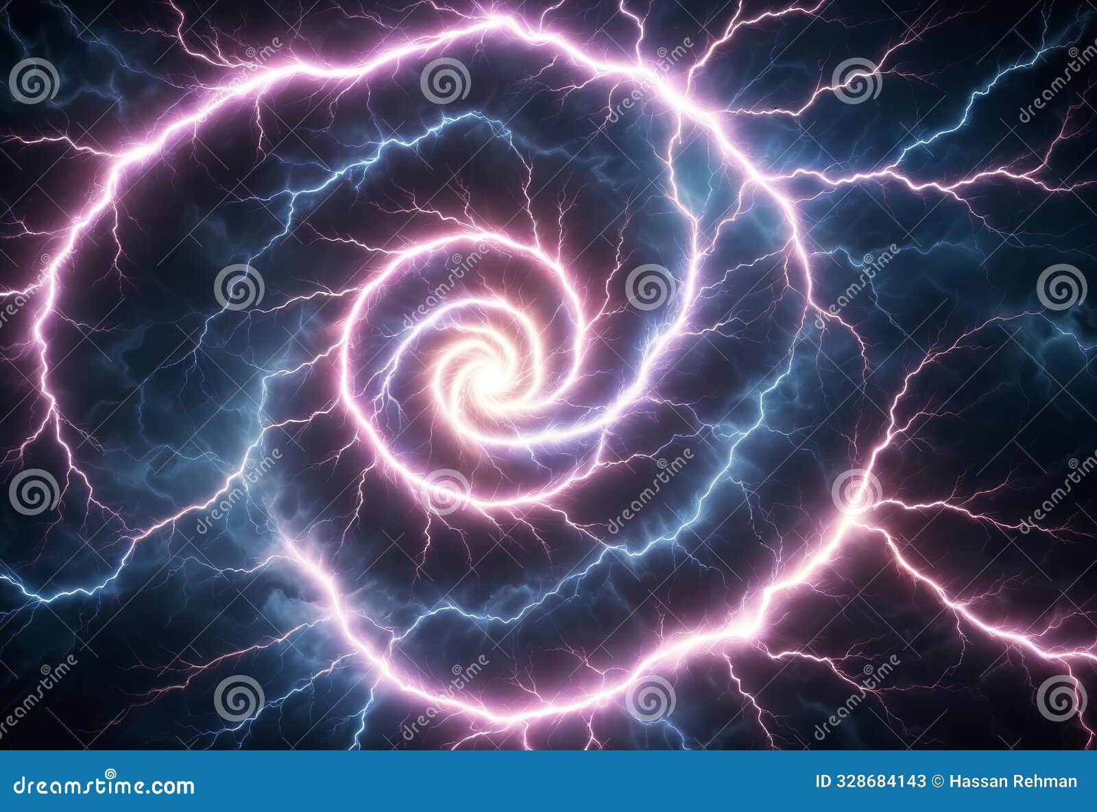 Illustration of an Abstract Lightning Spiral Background Stock ...