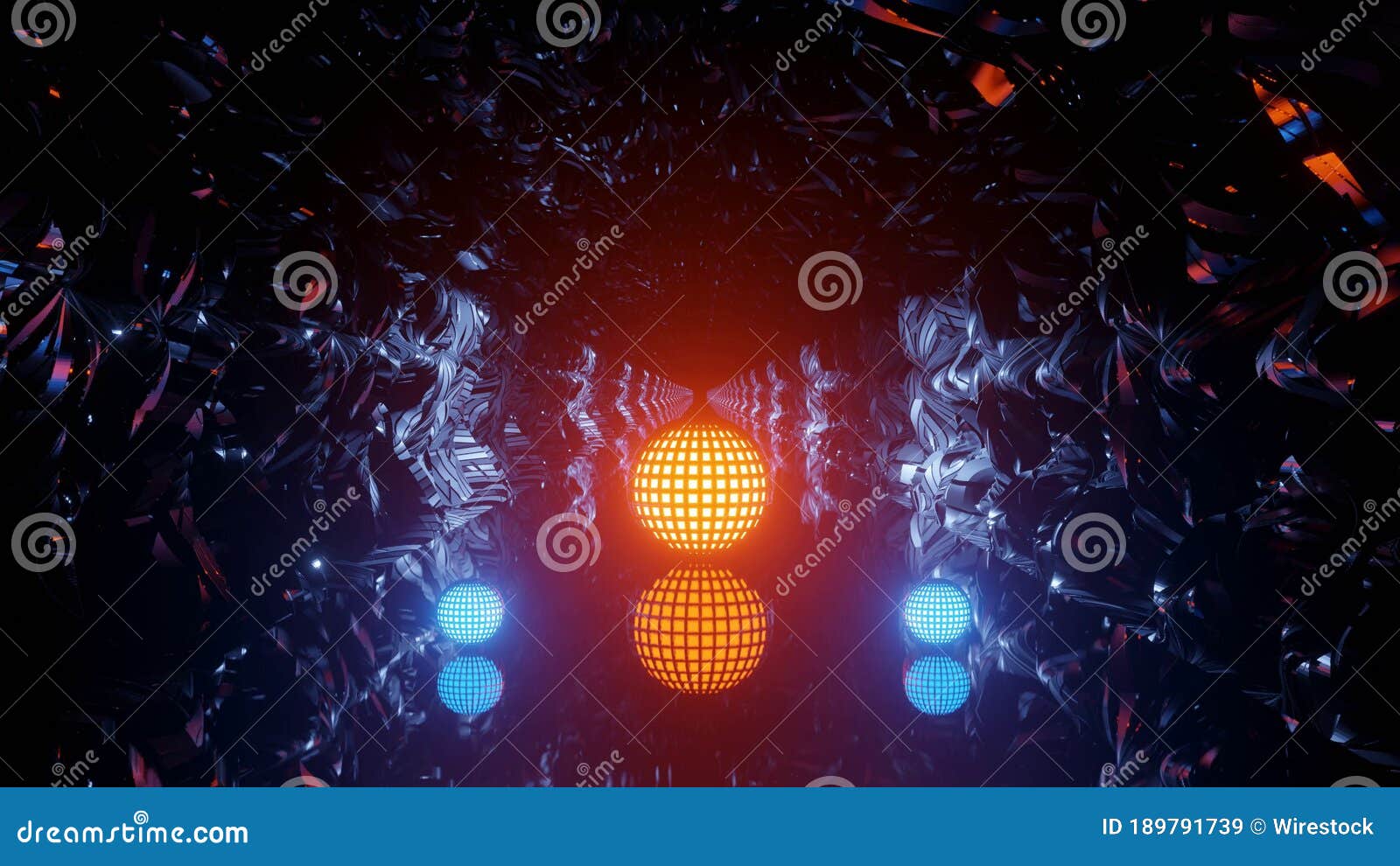 Illustration of Abstract Lights Spread in Various Lights in a Dark ...