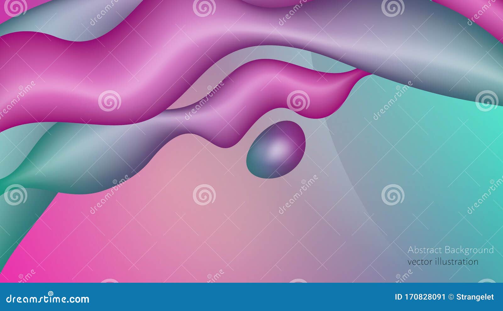 Illustration of Abstract Liquid Background, Blue and Pink Gradient ...