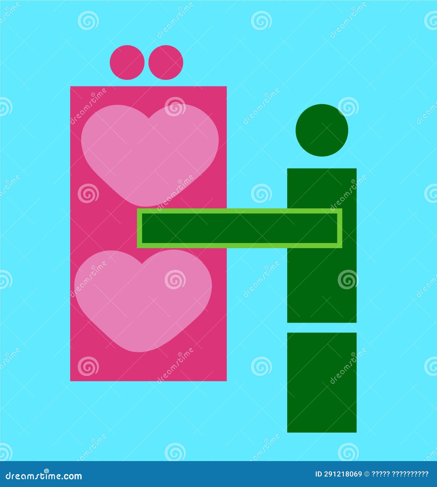 Illustration of an Abstract Little Boy with a Gift in His Hands Stock ...