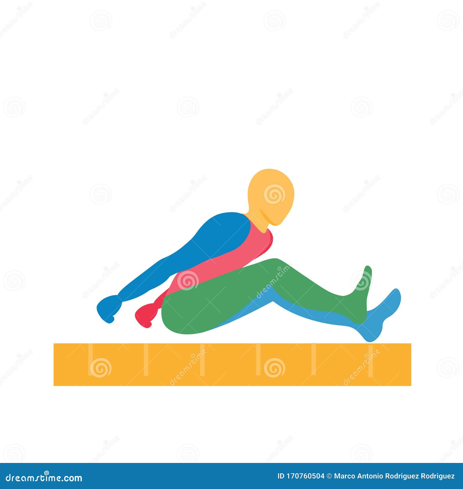 Illustration Abstract Long Jumper Silhouette Icon Isolated Stock ...