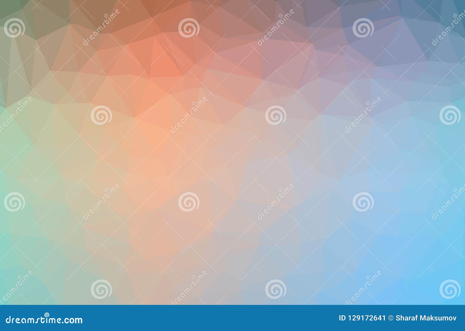Illustration of Abstract Low Poly Blue Horizontal Background. Stock ...