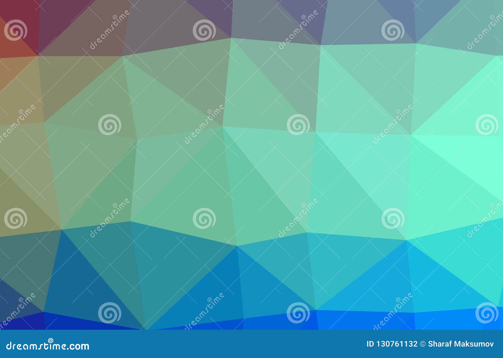 Illustration of Abstract Low Poly Blue Horizontal Background. Stock ...