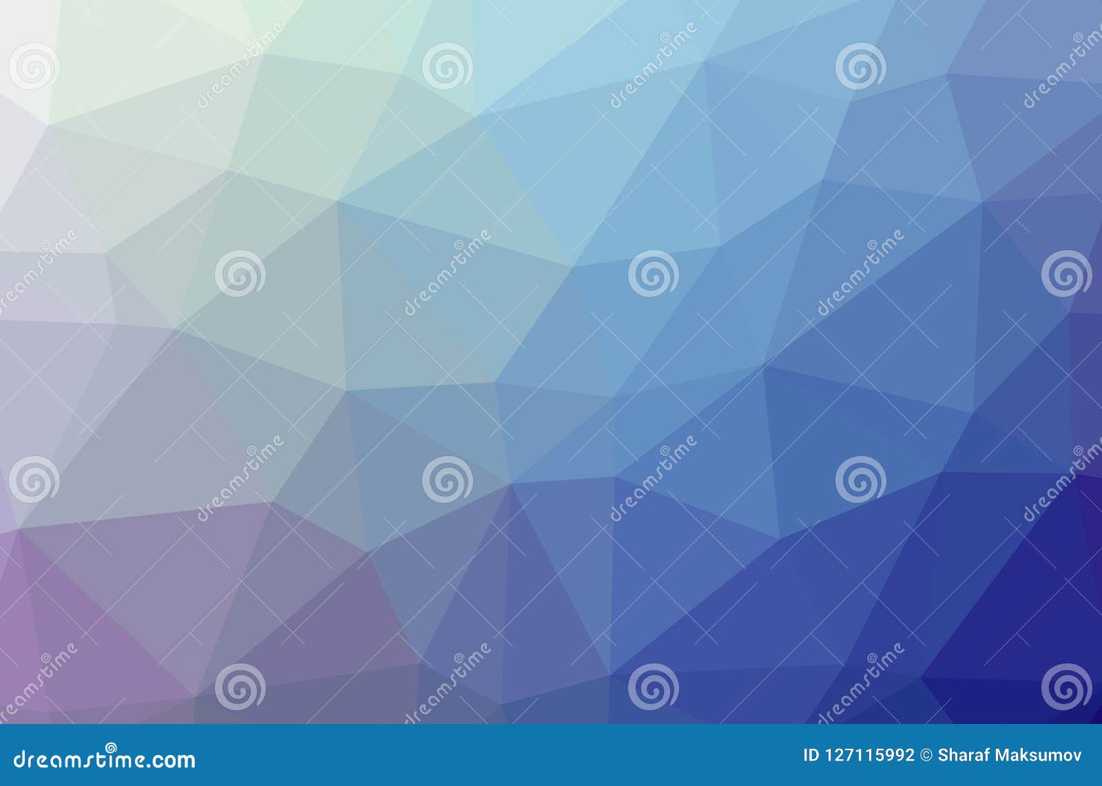 Illustration of Abstract Low Poly Blue Horizontal Background. Stock ...