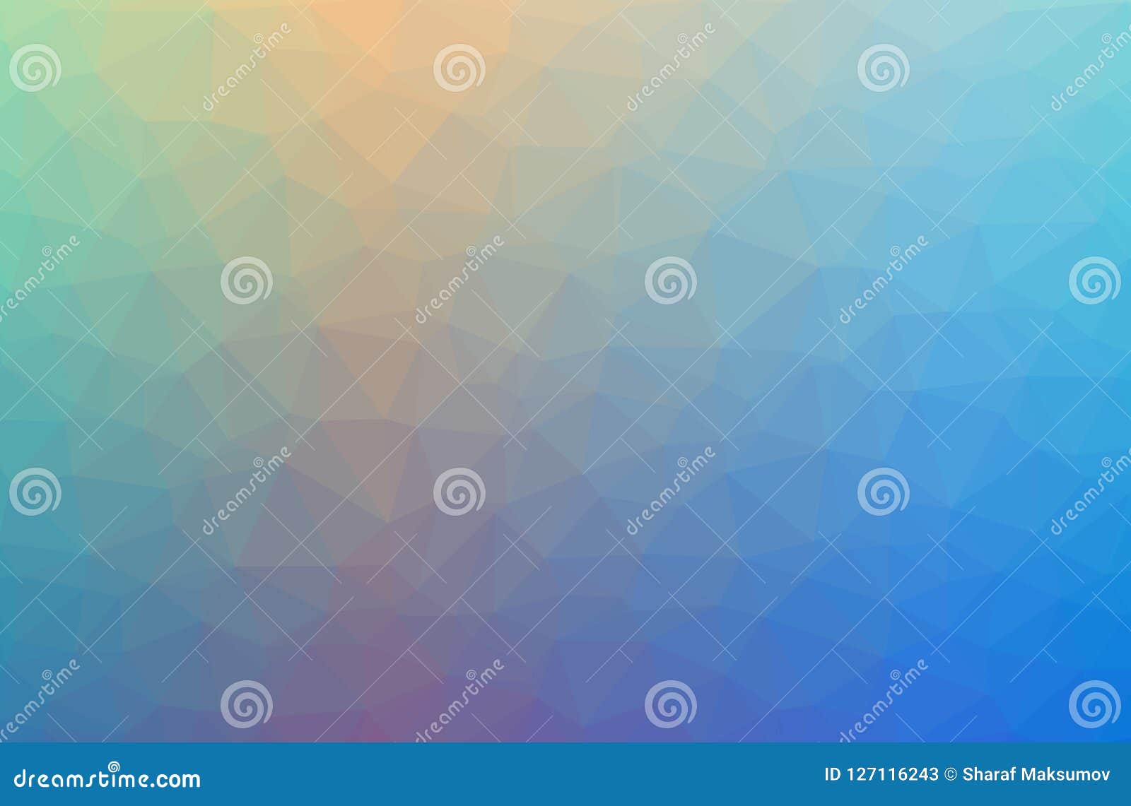 Illustration of Abstract Low Poly Blue Horizontal Background. Stock ...
