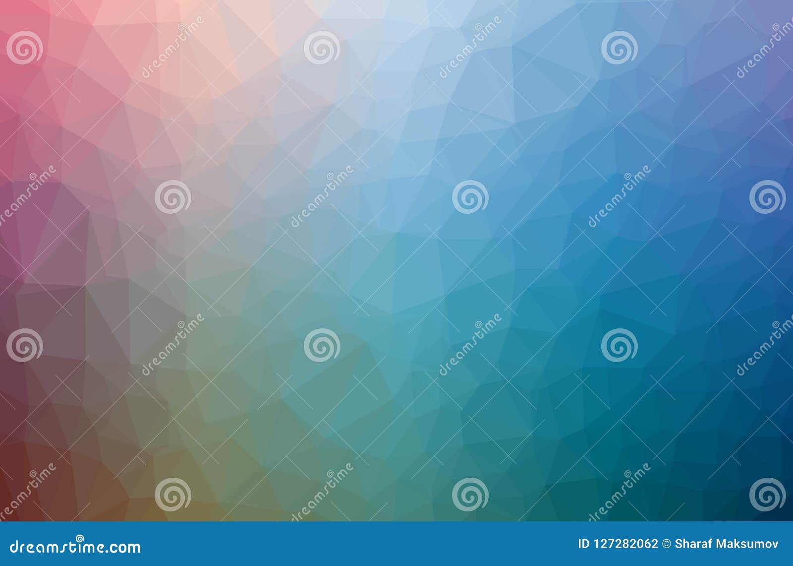 Illustration of Abstract Low Poly Blue Horizontal Background. Stock ...