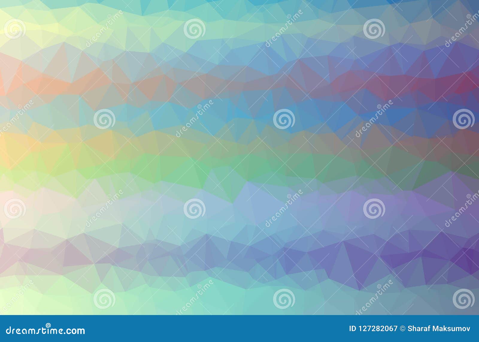 Illustration of Abstract Low Poly Blue Horizontal Background. Stock ...