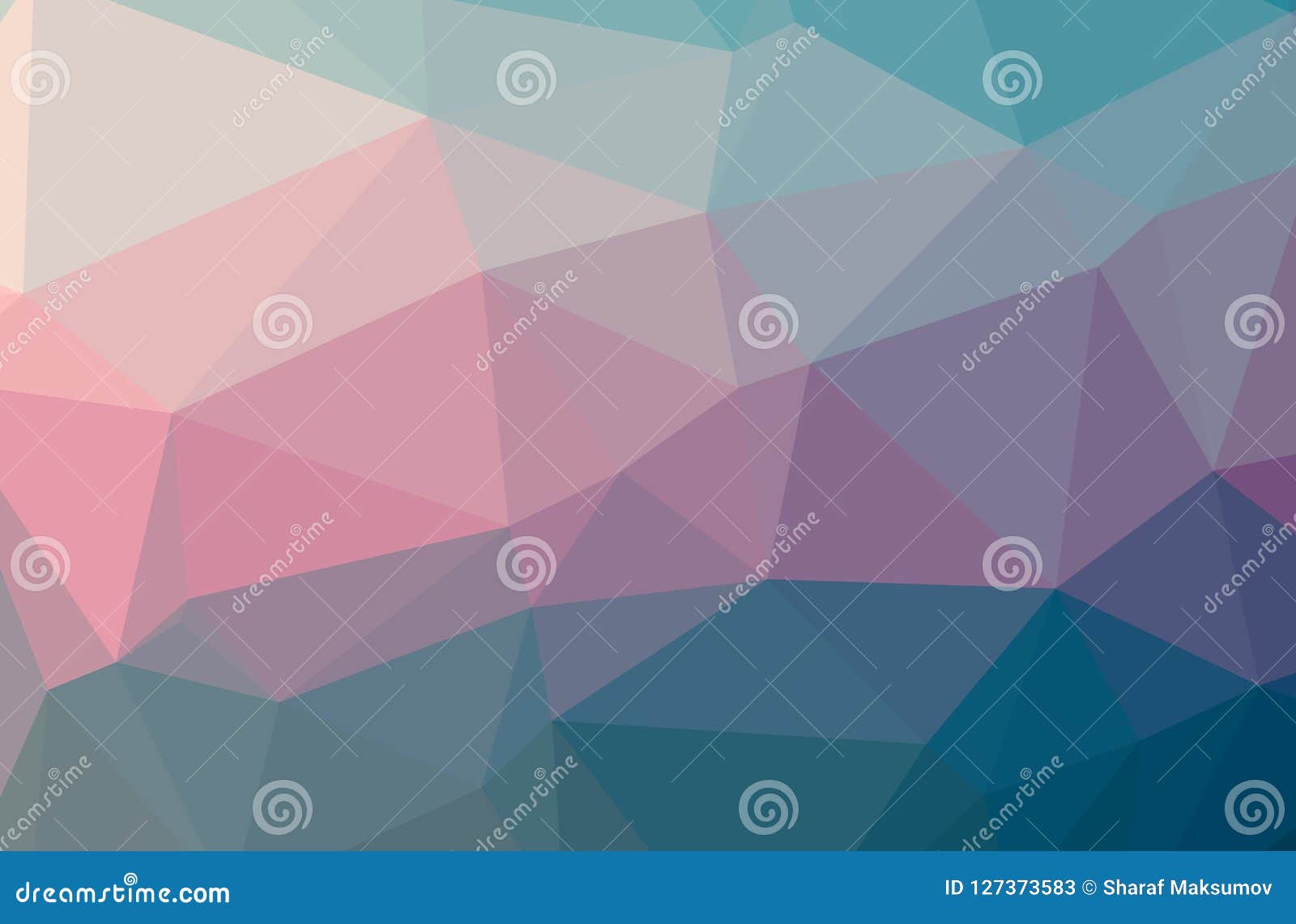 Illustration of Abstract Low Poly Blue Horizontal Background. Stock ...