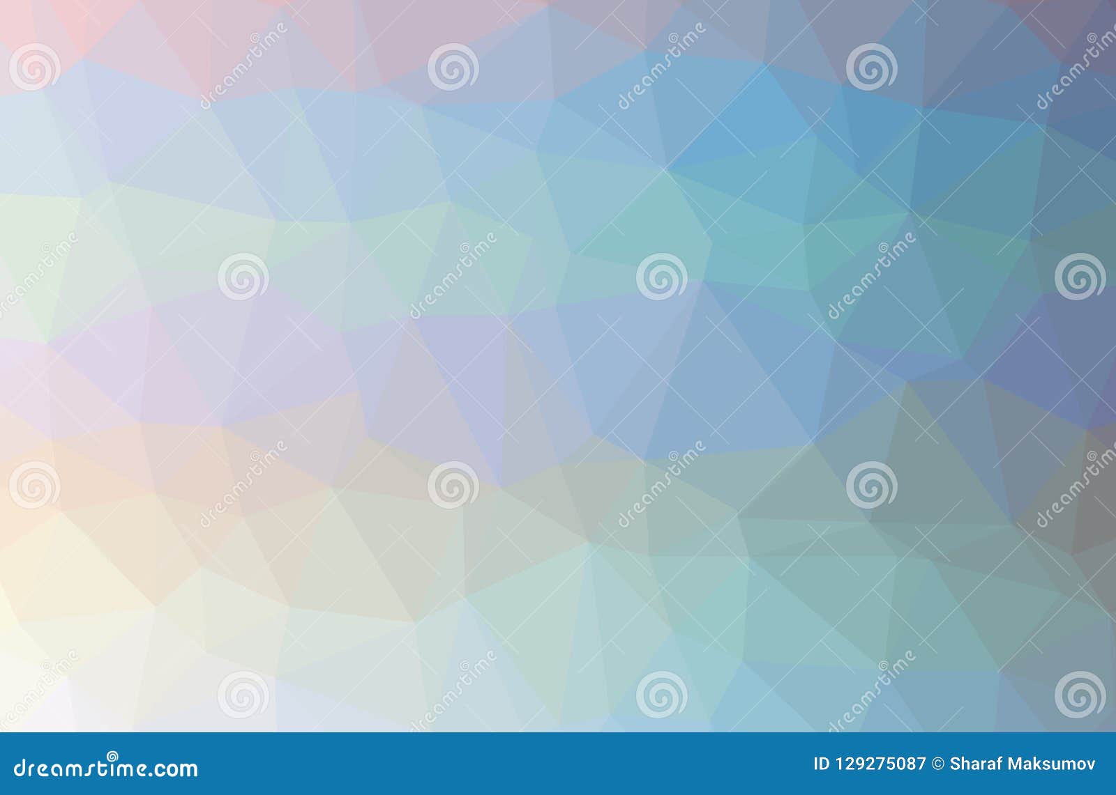 Illustration of Abstract Low Poly Blue Horizontal Background. Stock ...
