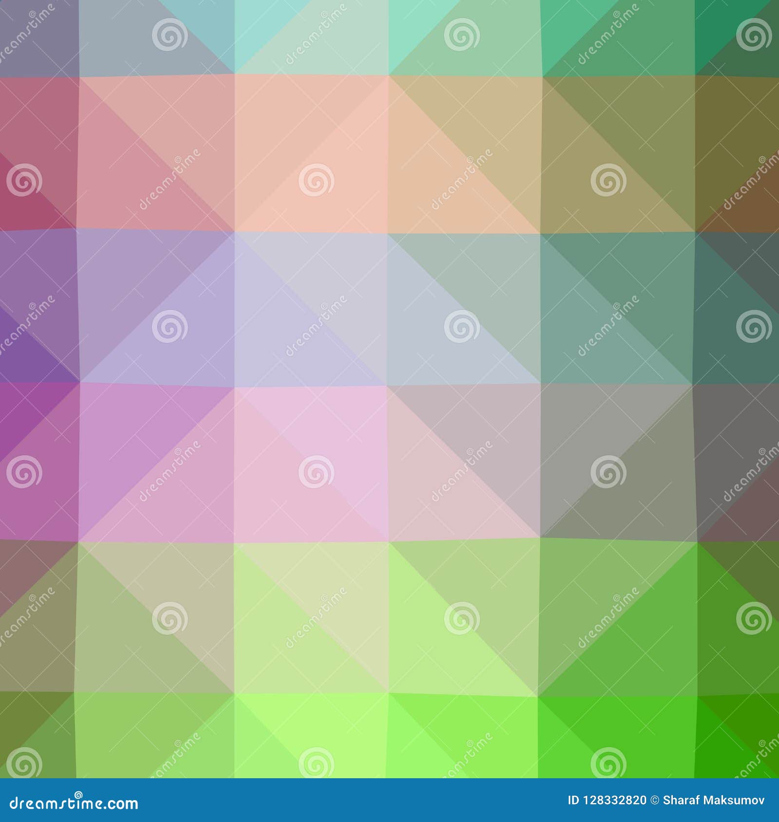 Illustration of Abstract Low Poly Green Square Background. Stock ...