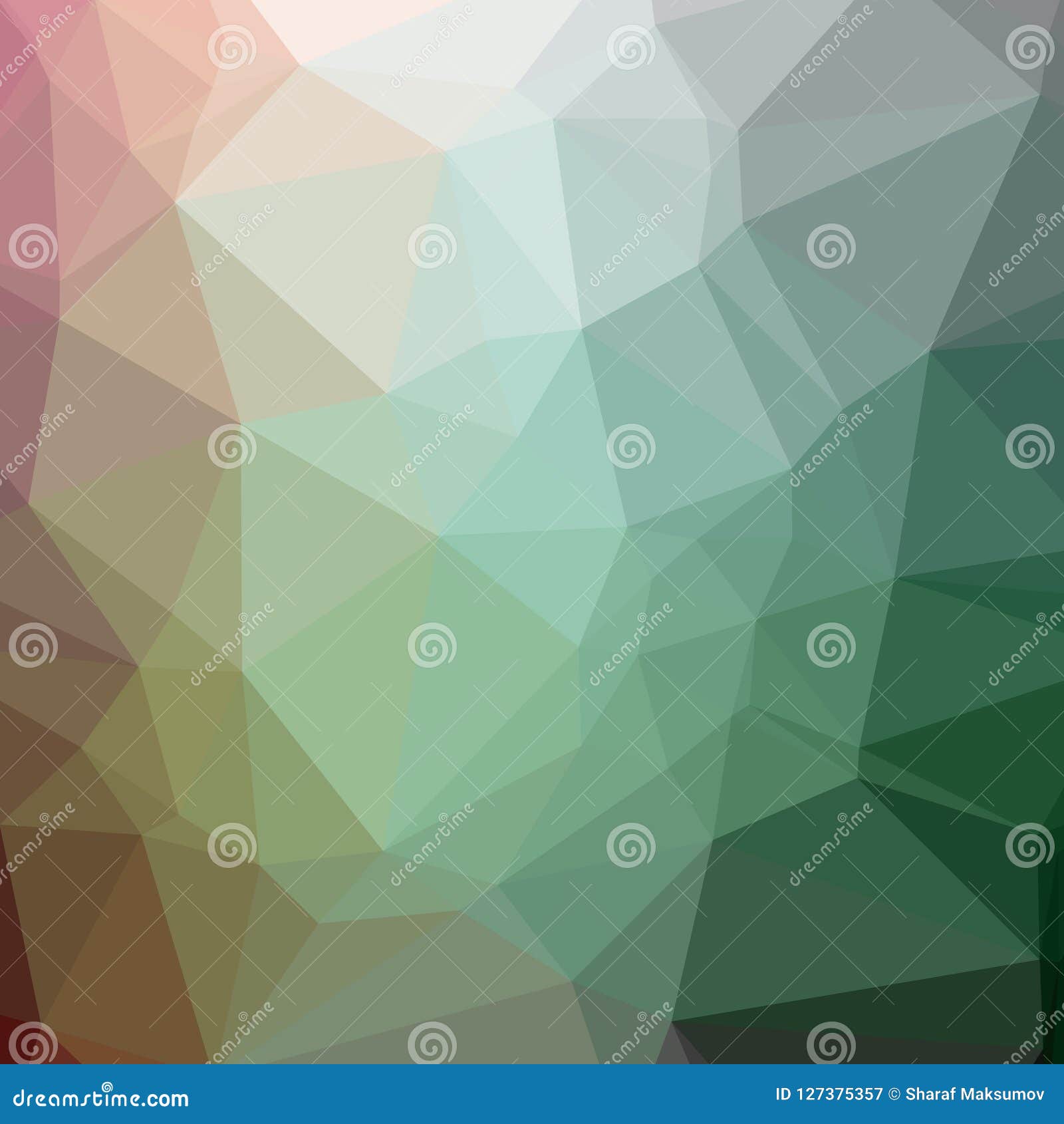 Illustration of Abstract Low Poly Green Square Background. Stock ...