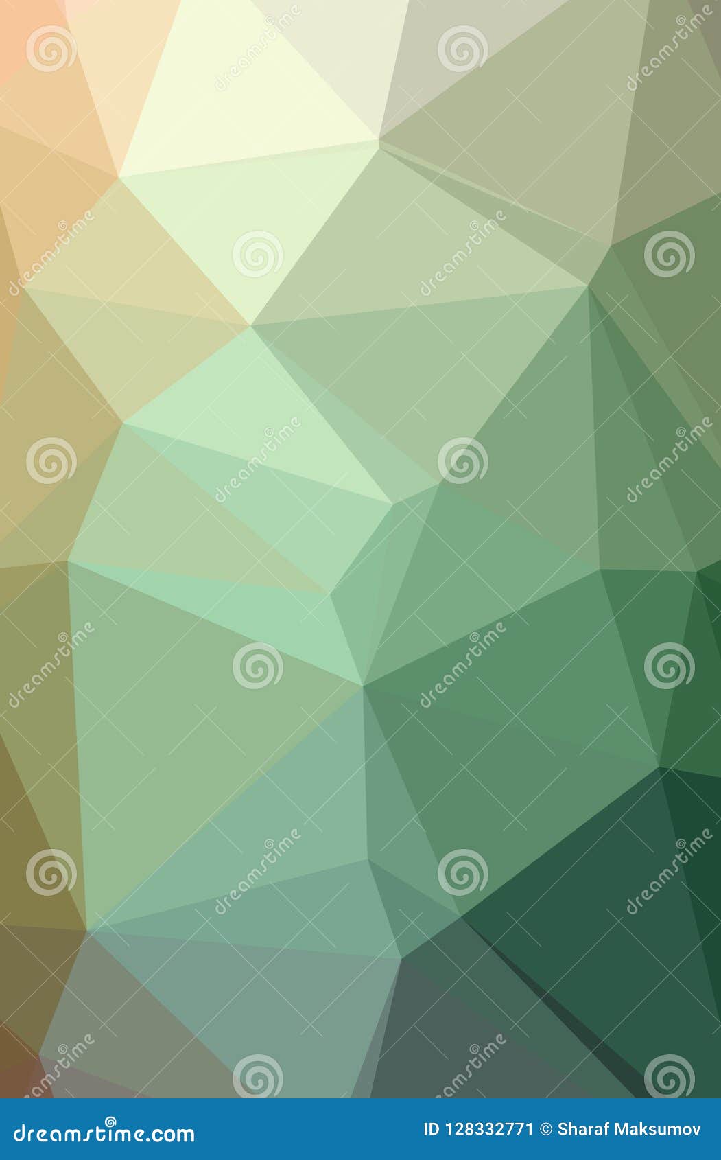 Illustration of Abstract Low Poly Green Vertical Background. Stock ...