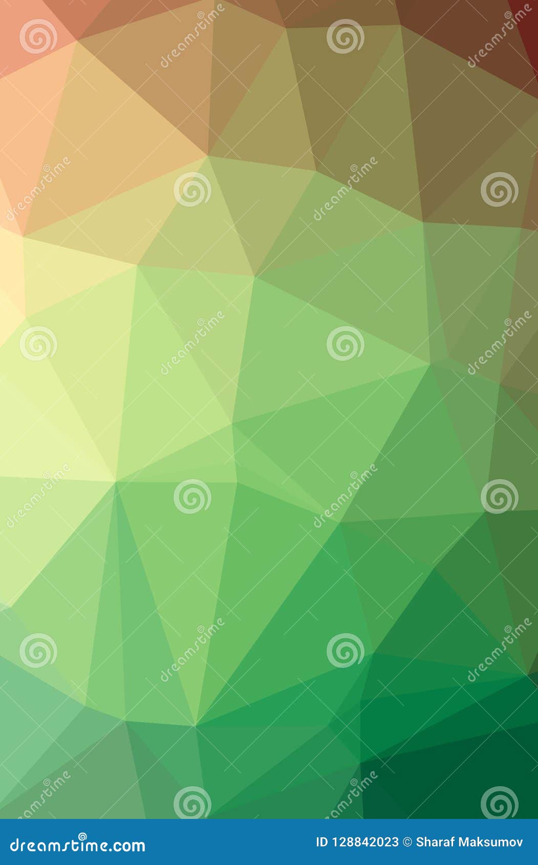 Illustration of Abstract Low Poly Green Vertical Background. Stock ...