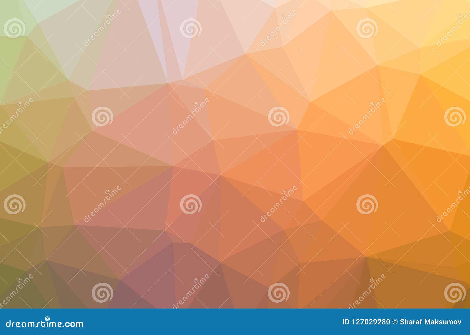 Illustration of Abstract Low Poly Orange Horizontal Background. Stock ...