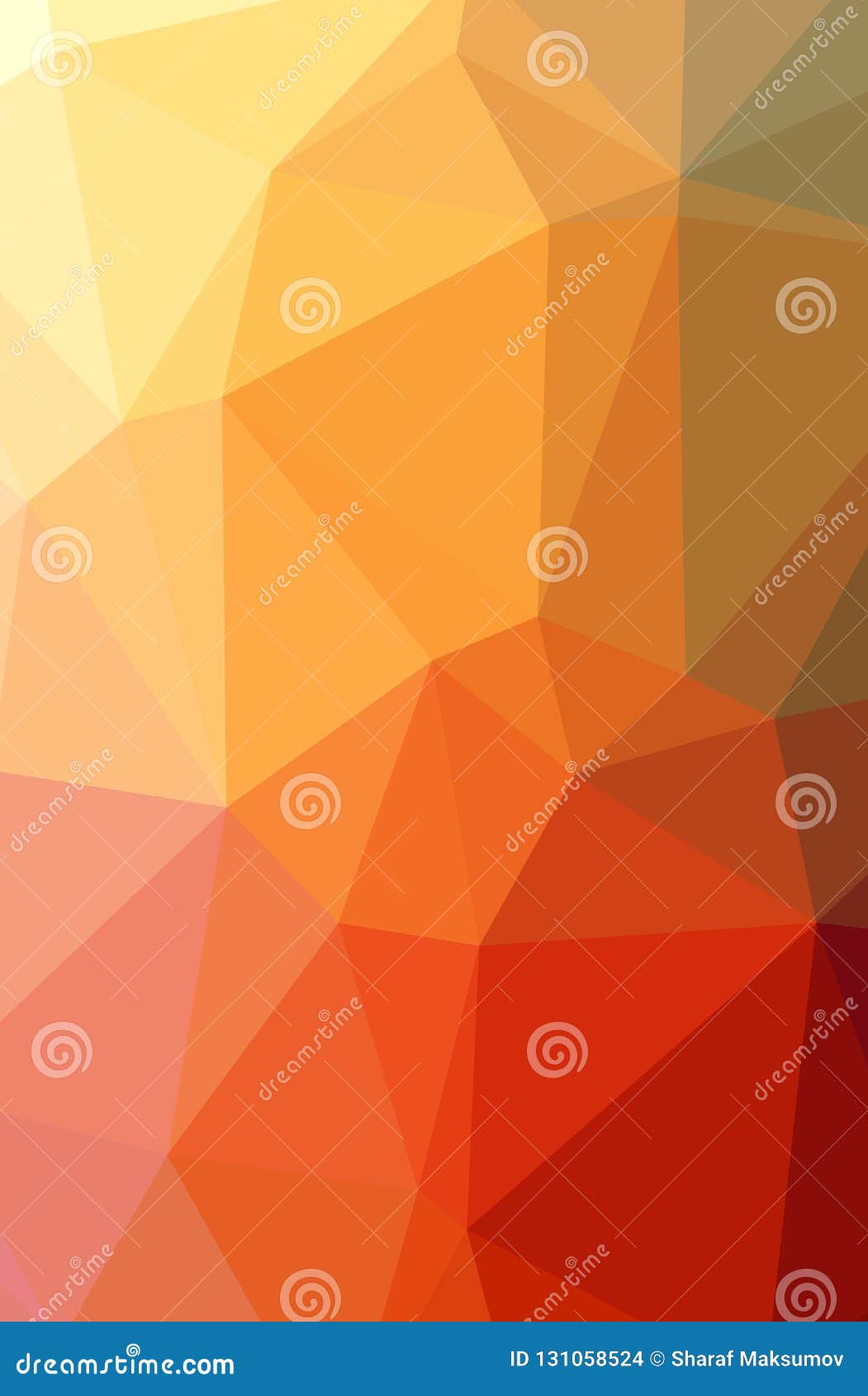 Illustration of Abstract Low Poly Orange Vertical Background. Stock ...