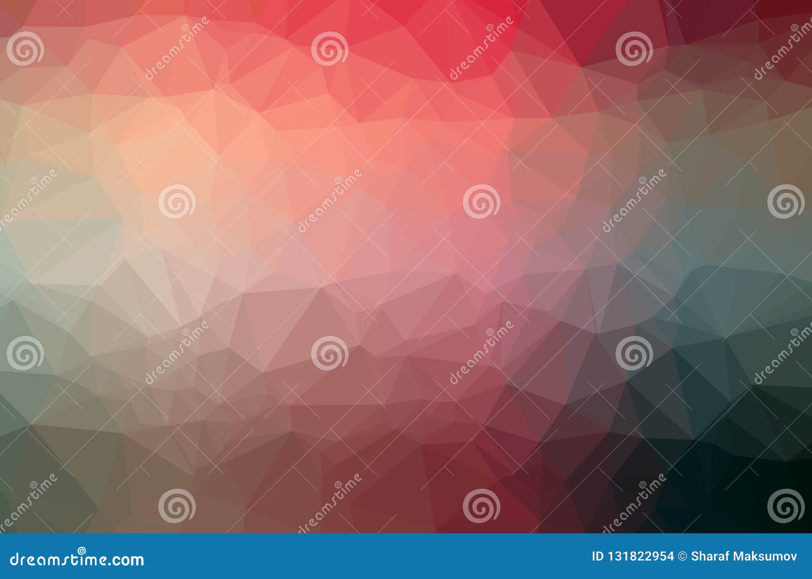 Illustration of Abstract Low Poly Red Horizontal Background Stock ...