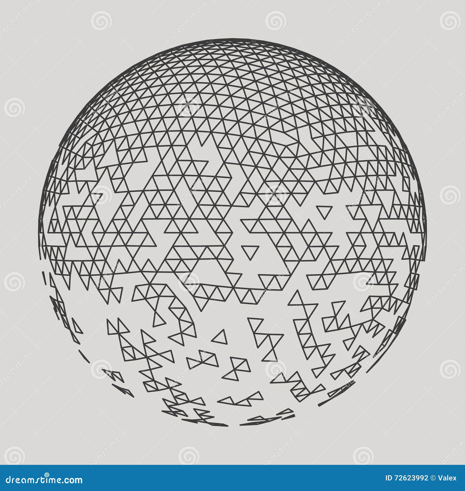 Illustration of Abstract Low Poly Sphere Stock Vector - Illustration of ...