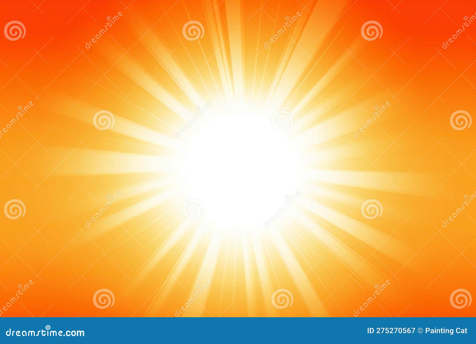 Abstract Orange Background with Sun Rays and Lens Flare Stock ...