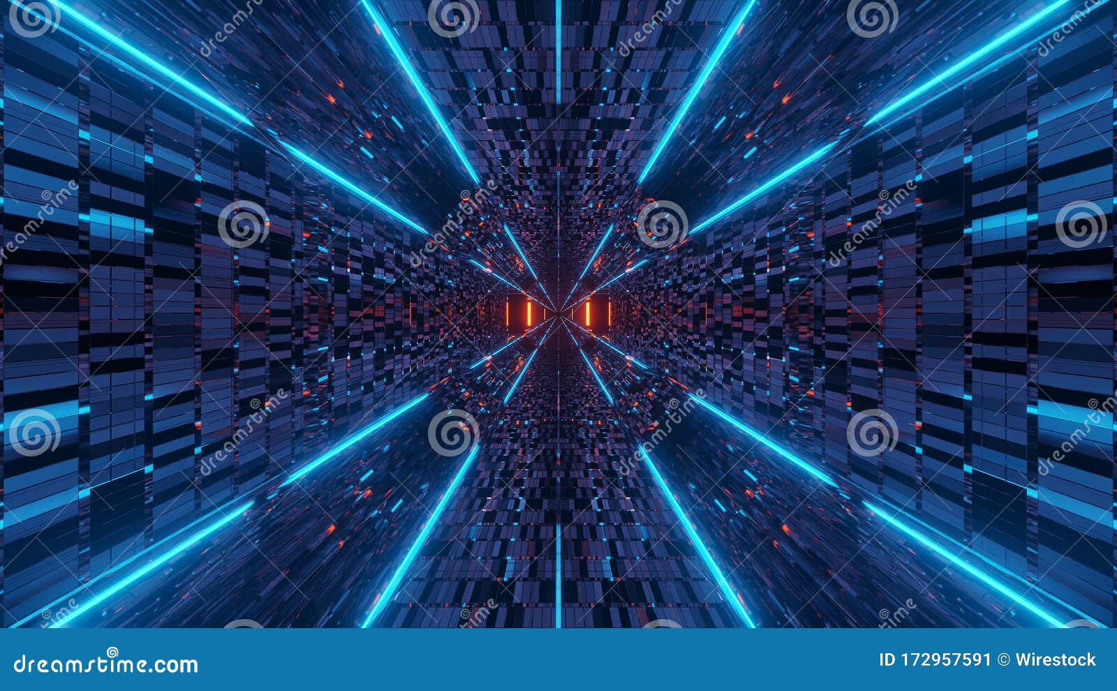 Illustration of Abstract Orange and Blue Light Effects Stock ...