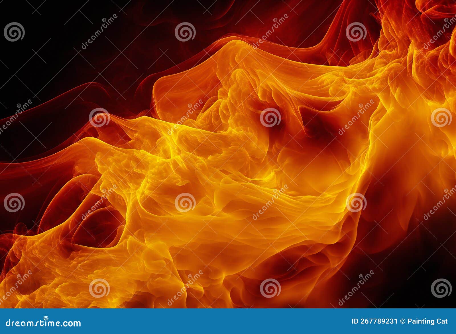 Abstract Orange Fire Background , Creative Digital Illustration ...