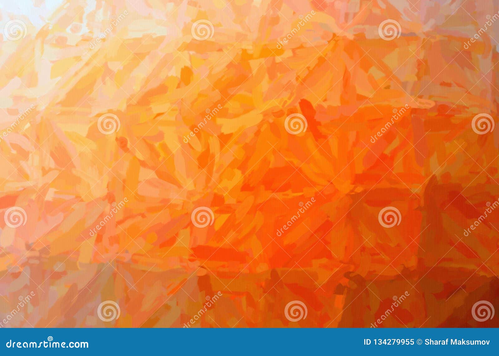 Illustration of Abstract Orange Impressionist Impasto Horizontal ...