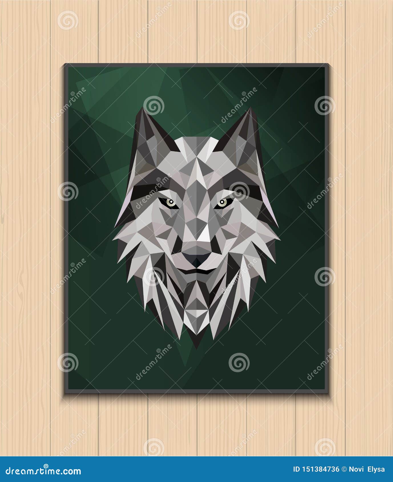 Abstract Polygonal Wolf Head Design Stock Vector - Illustration of ...
