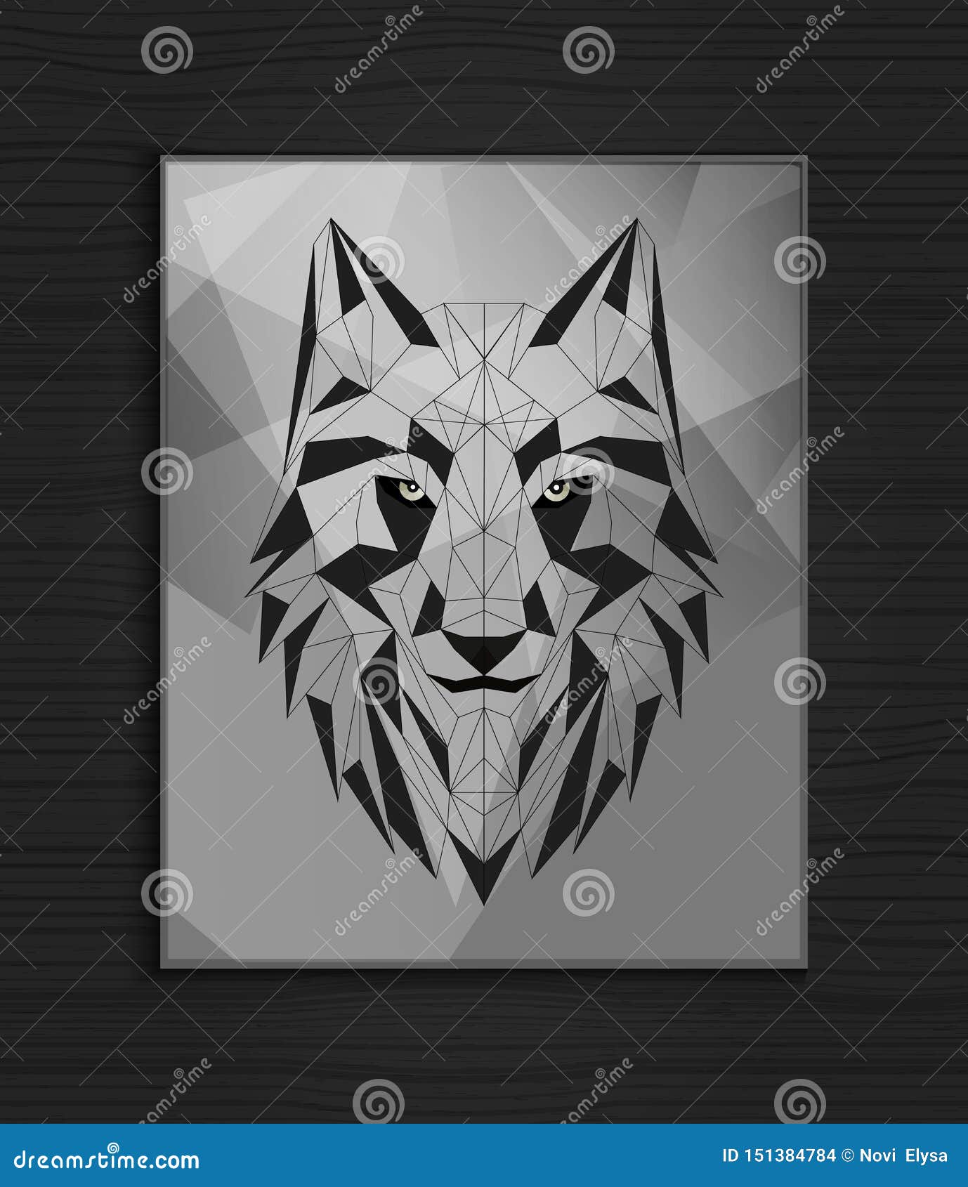 Abstract Polygonal Wolf Head Design Stock Vector - Illustration of ...