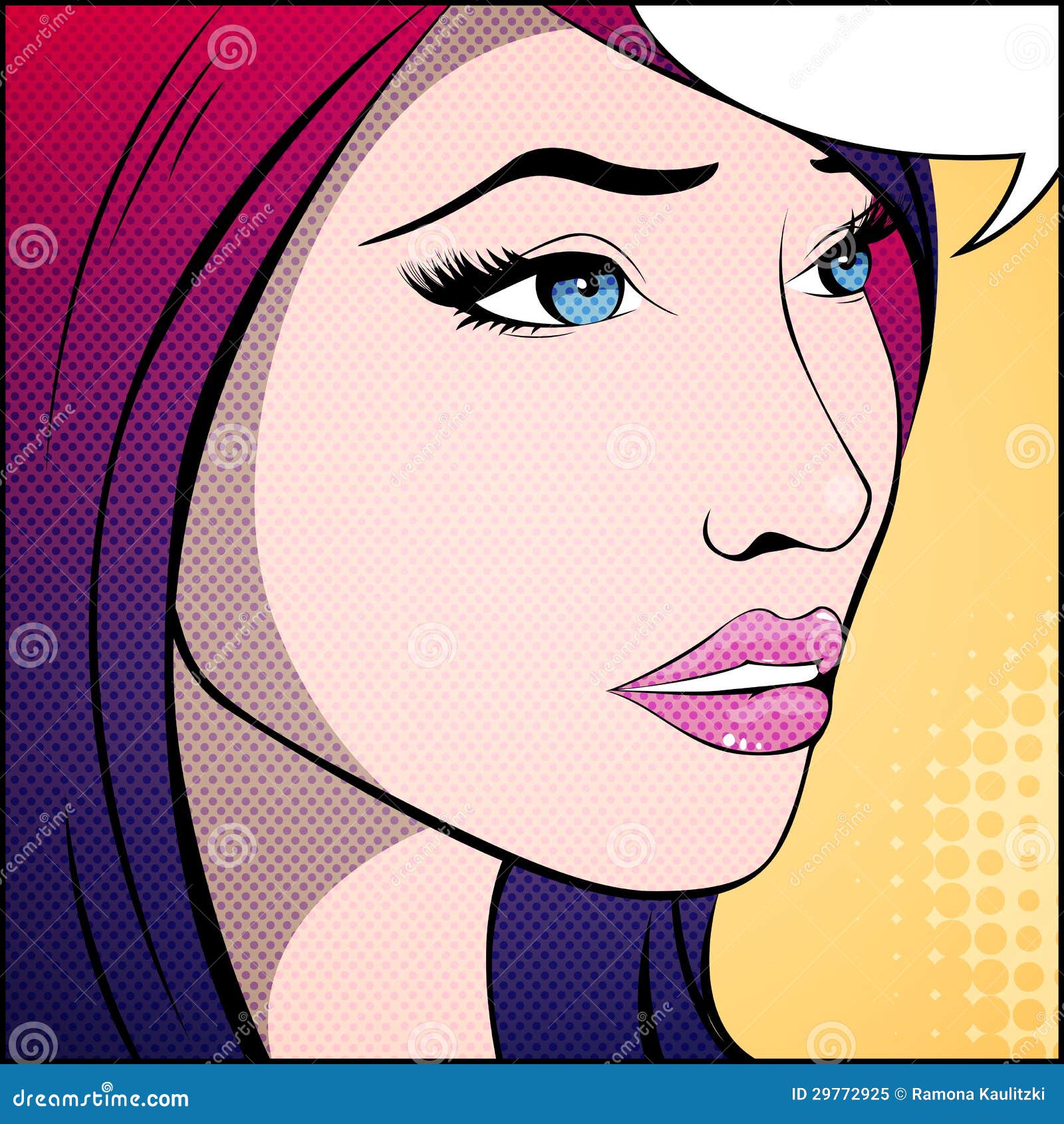 Pop Art Woman stock illustration. Illustration of cloud - 29772925