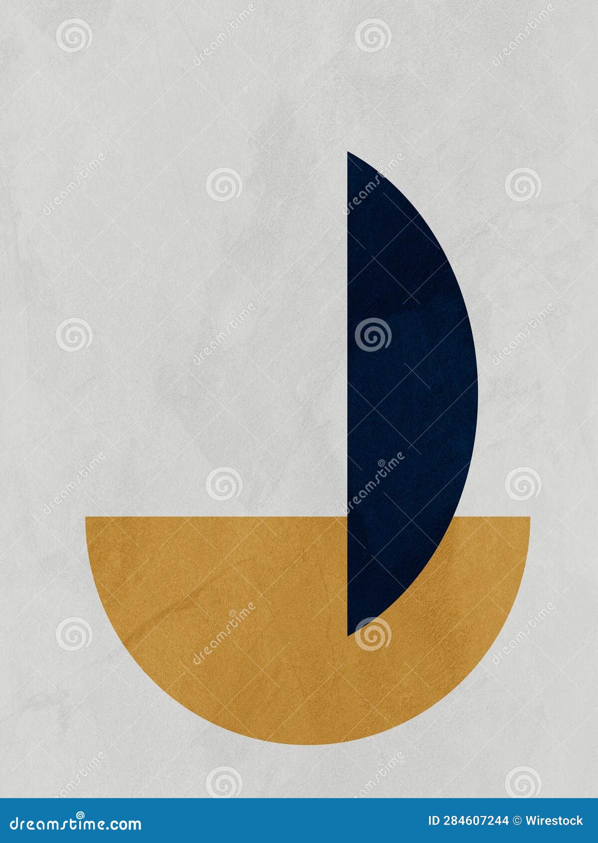 Illustration of an Abstract Poster Half Circled Shapes Stock ...