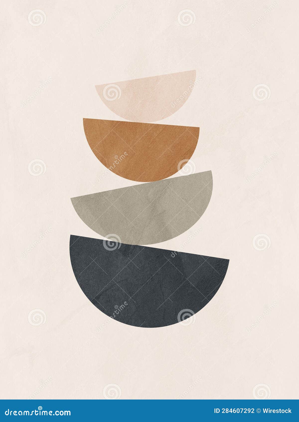 Illustration of an Abstract Poster Half Circled Shapes Stock ...