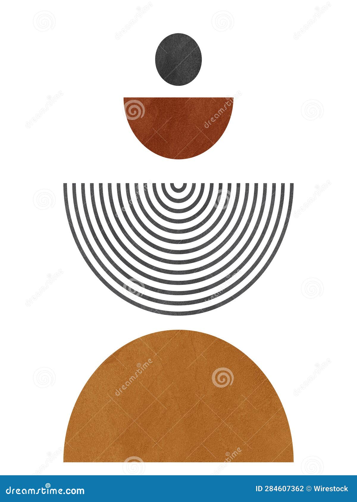 Illustration of an Abstract Poster Half Circled Shapes Stock ...