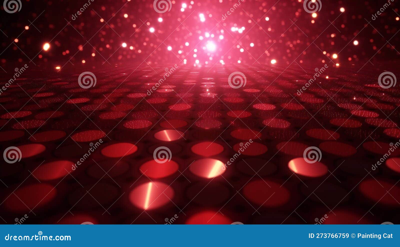 Abstract Red Background with Glowing Particles Stock Illustration ...
