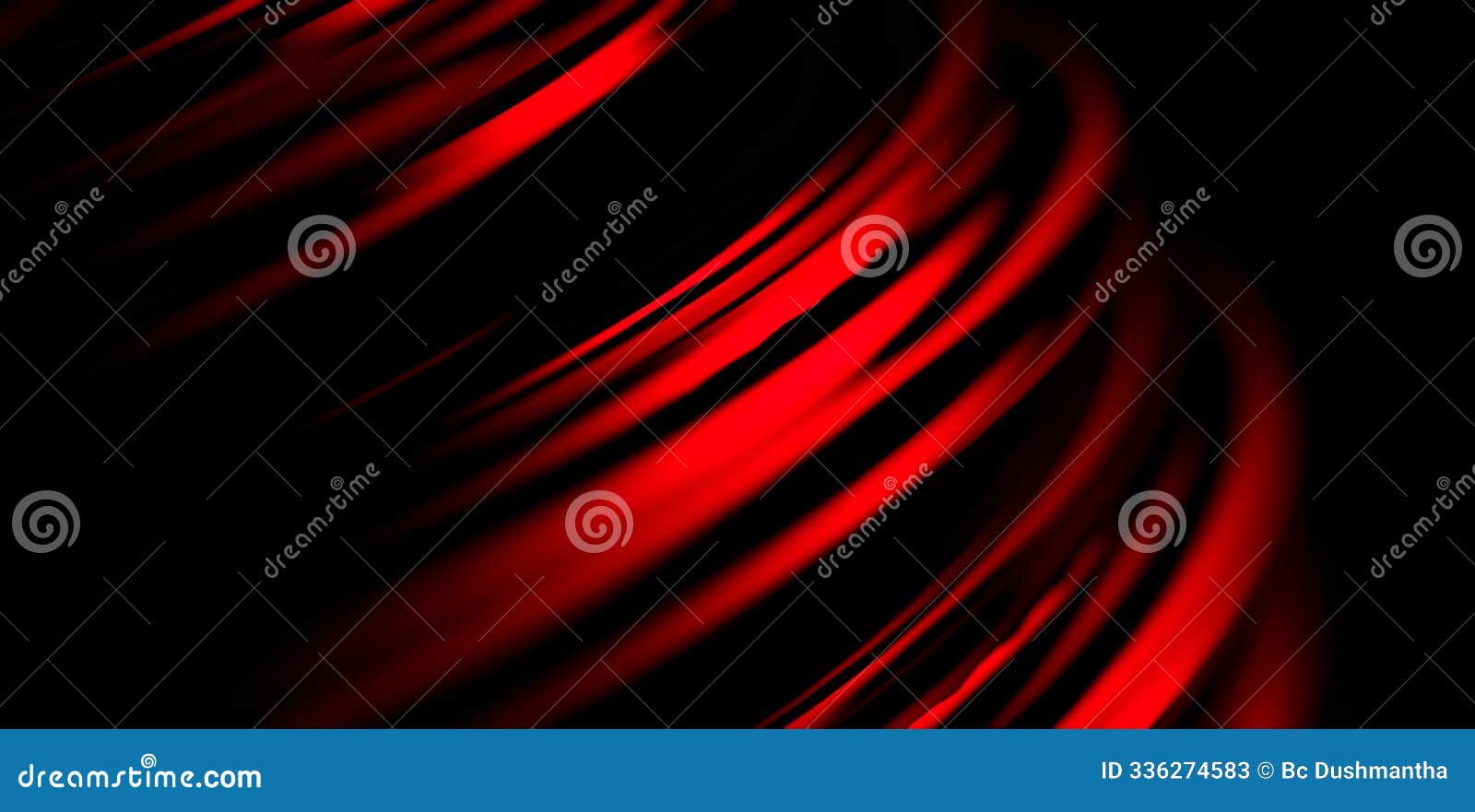Abstract Red Curved Lines on Black Background Stock Illustration ...