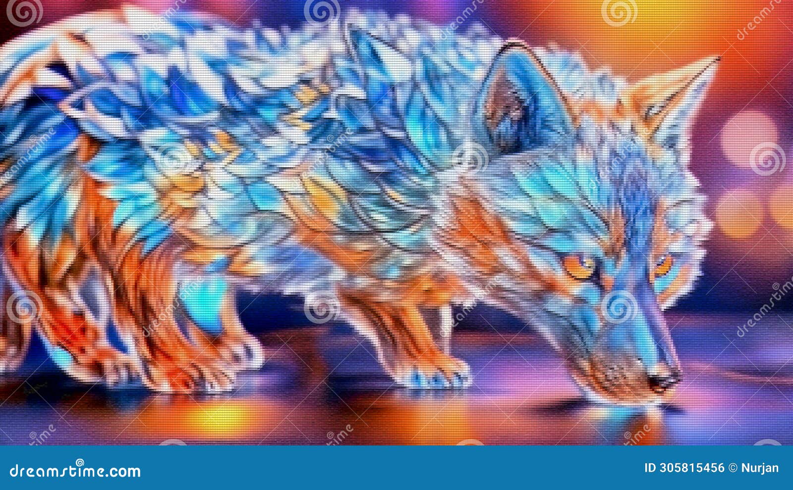 Illustration of an Abstract Red Fox. Stock Illustration - Illustration ...