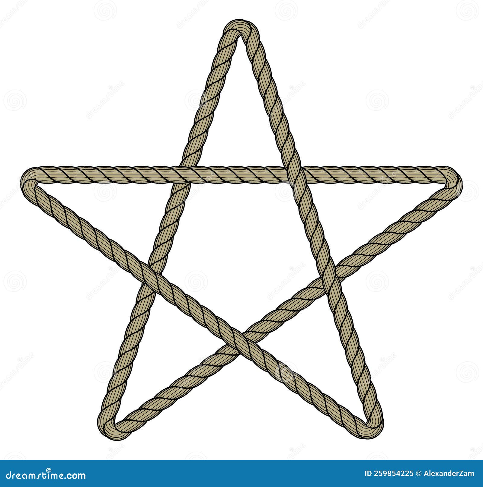 Rope pentagonal star stock vector. Illustration of icon - 259854225