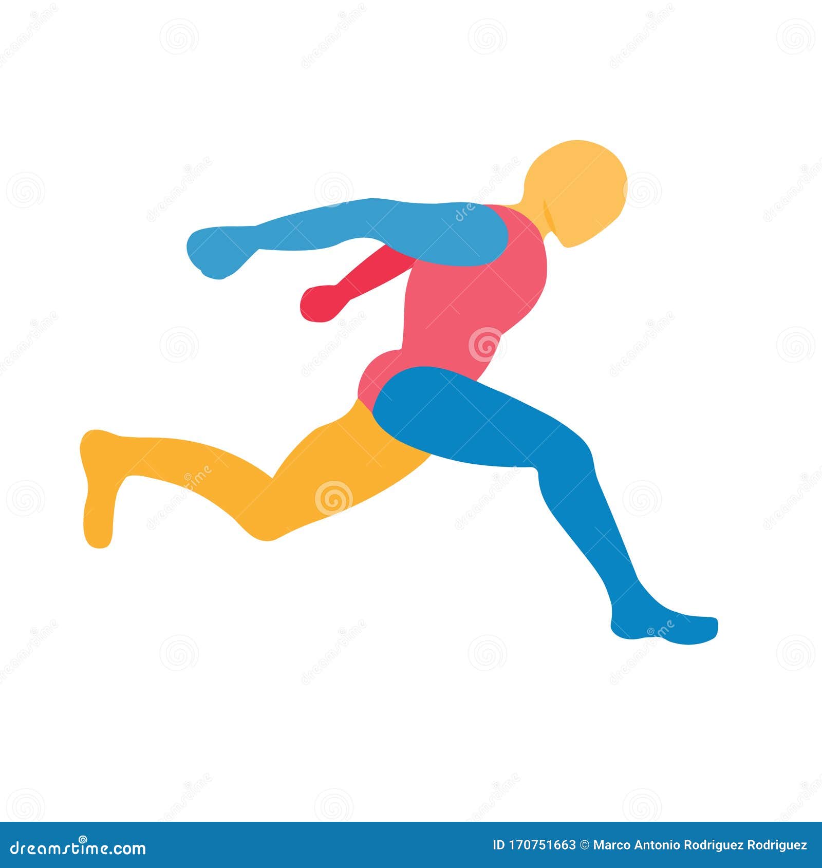 Illustration Abstract Runner Silhouette Icon Isolated Stock ...