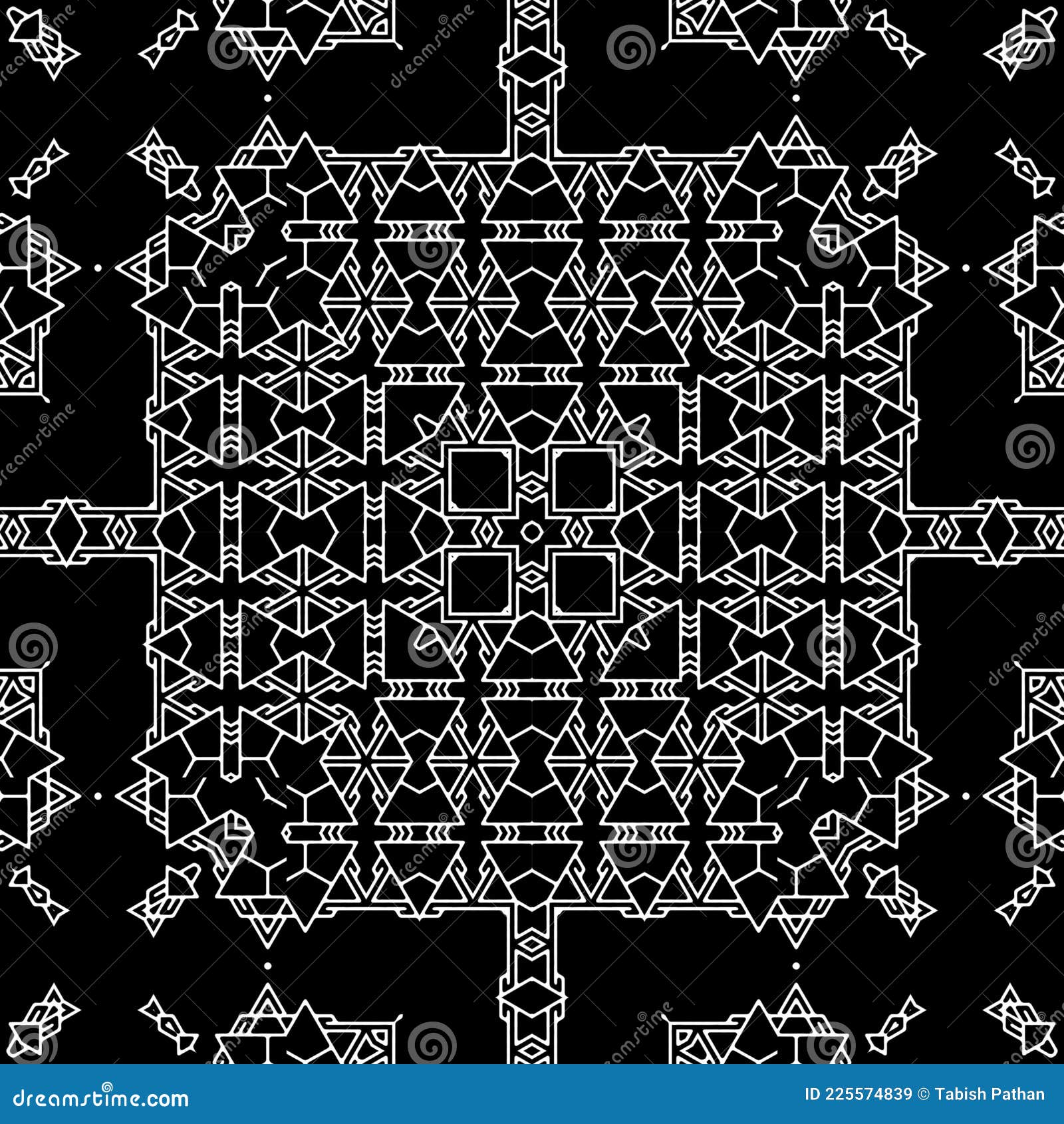 Illustration of an Abstract Seamless Black and White Tile Pattern Stock ...