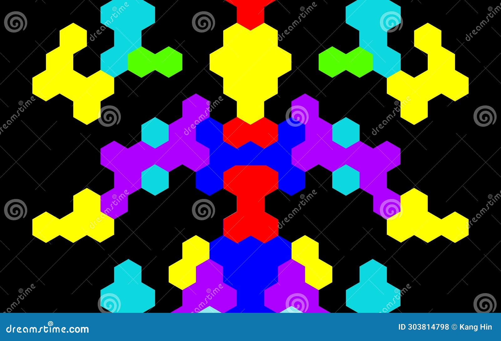 Illustration of the Abstract Shape of a Toy Robot. Black Background ...