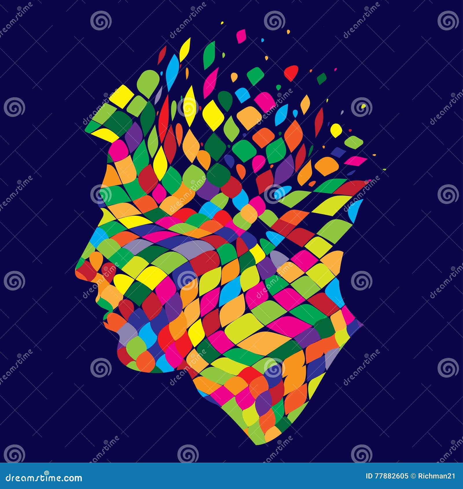 Illustration of Abstract Silhouette of a Man Profile Stock Vector ...