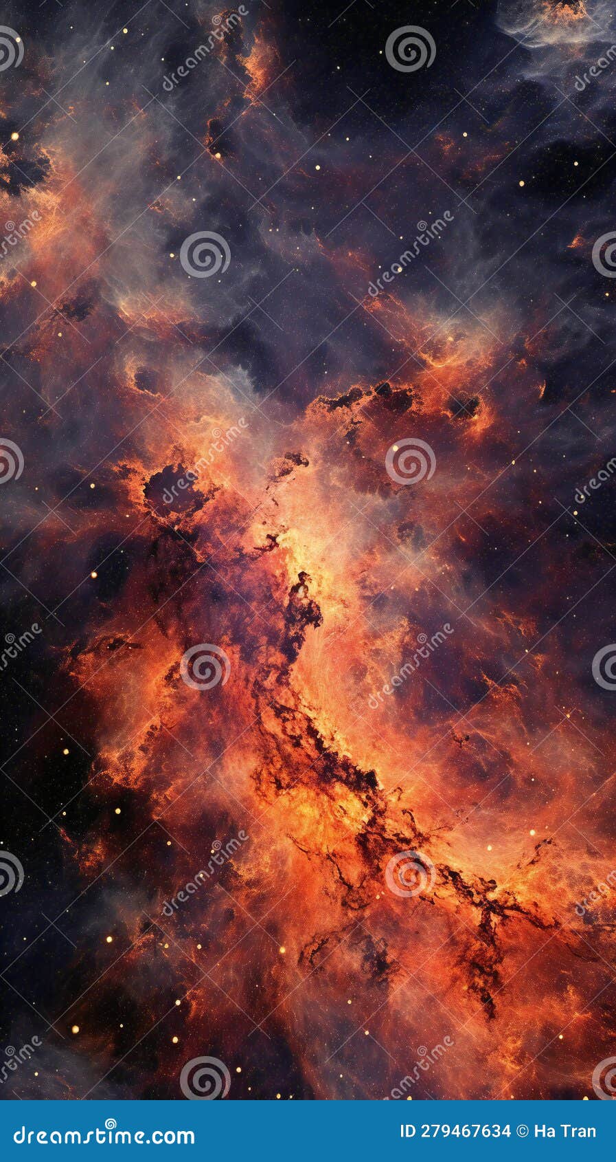 Abstract Space Background with Nebula, Stars and Galaxies, Collage ...