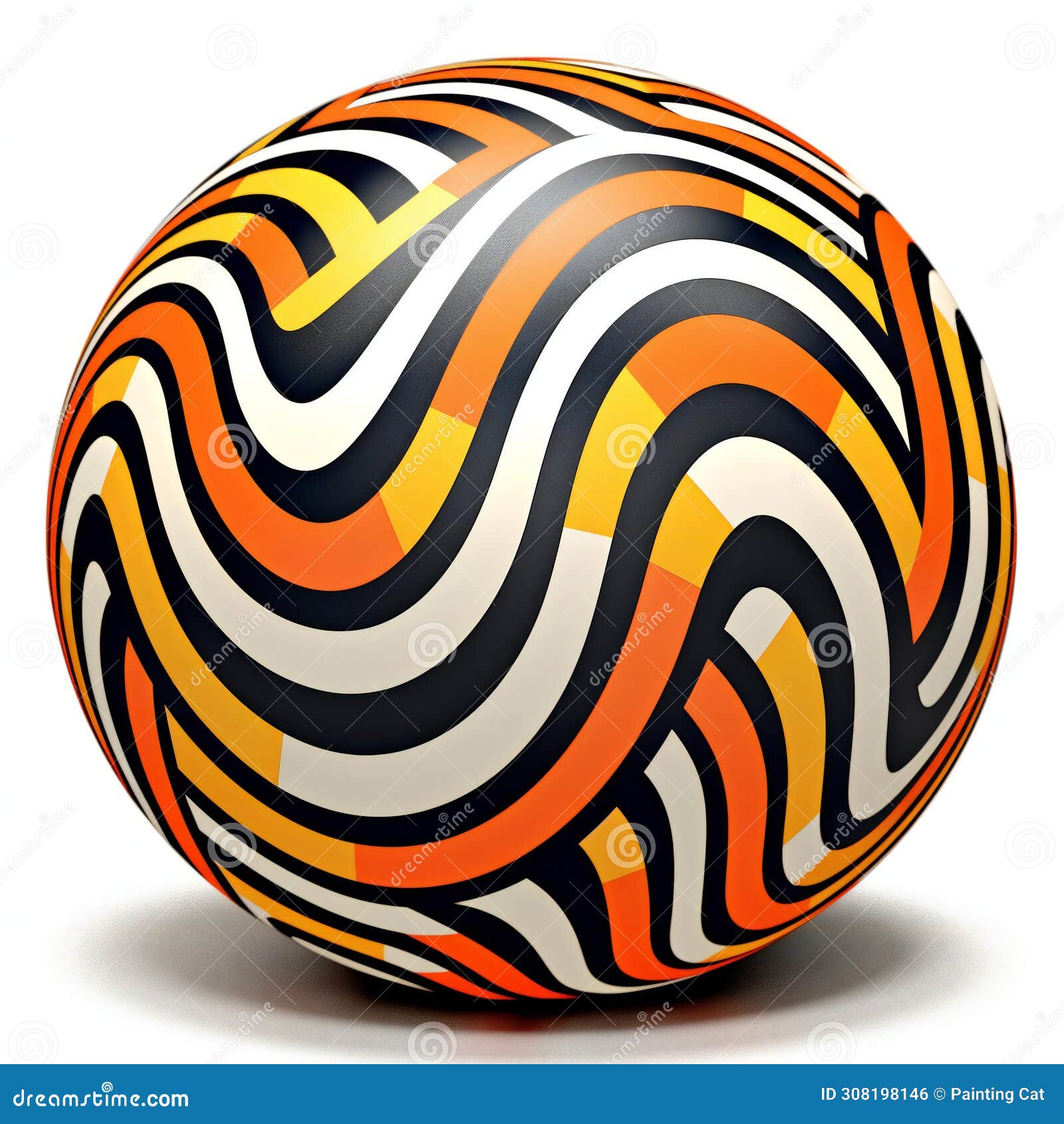 Abstract Sphere with Stripes and Lines Stock Illustration ...