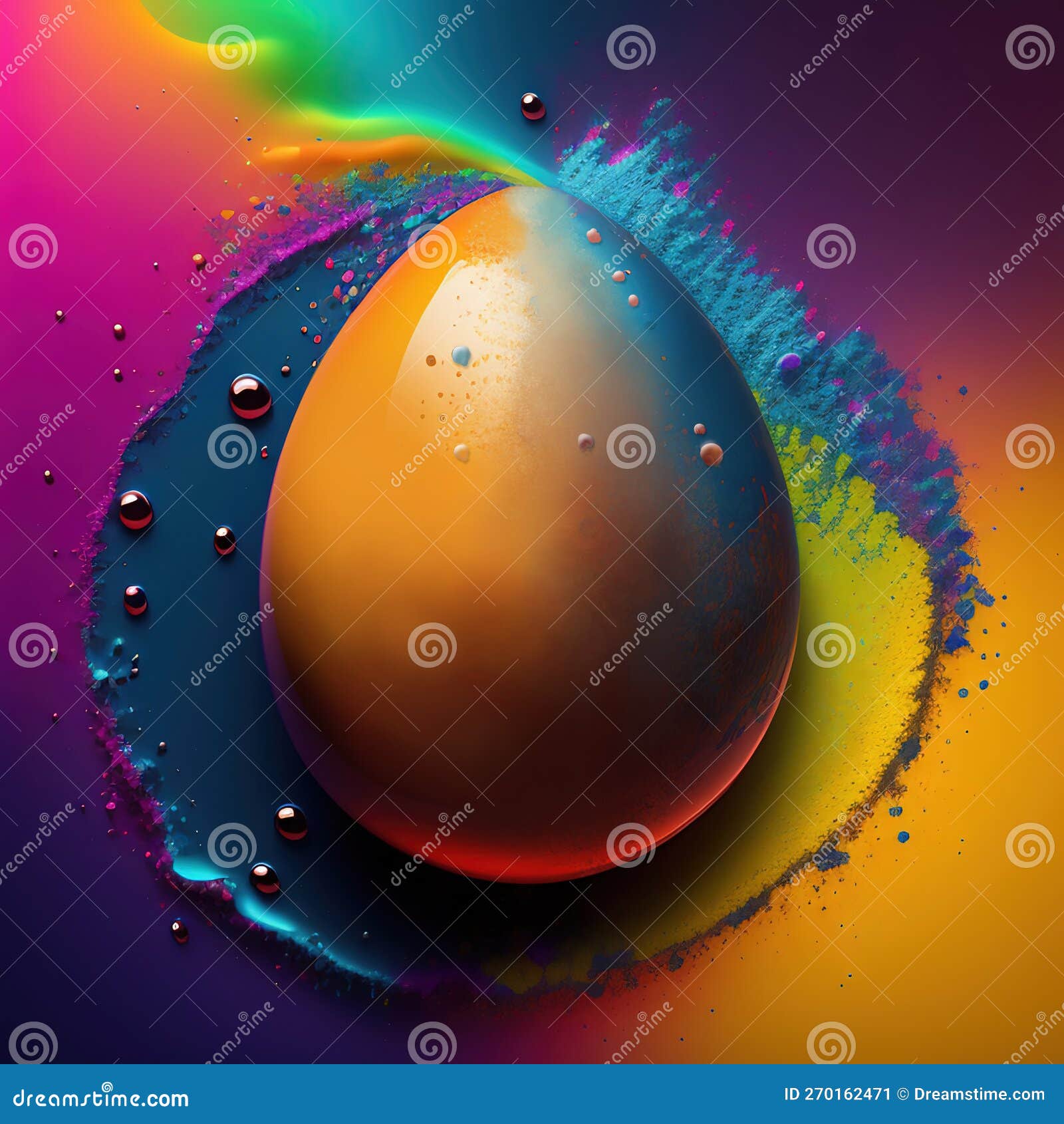 Abstract Splash Easter Egg in Vivid Colors Stock Illustration ...