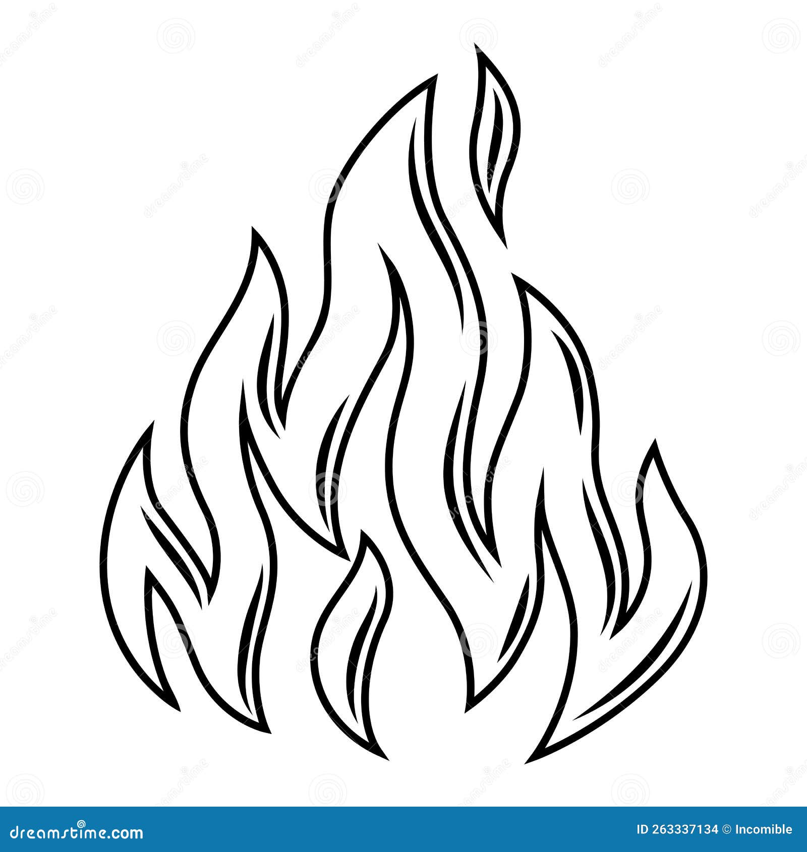 Illustration of Abstract Stylized Fire. Decorative Element for Design ...