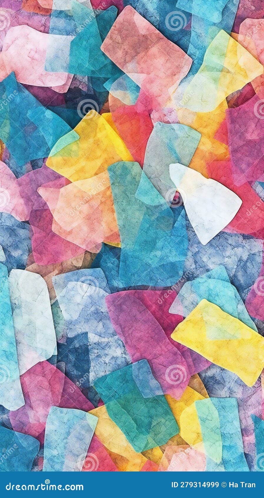 Abstract Watercolor Background with Multicolored Paper Sheets Stock ...